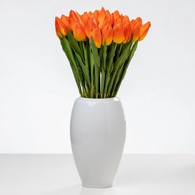 Umělý tulipán ALAN v oranžové barvě, délka 50 cm. Cena za 1 kus.