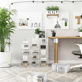 Organizér na boty MARI, 18 boxů, průsvitná/bílá SongmicsHome