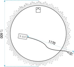 Tutumi Tutumi, kulaté LED zrcadlo 60cm BL807, HOM-06913