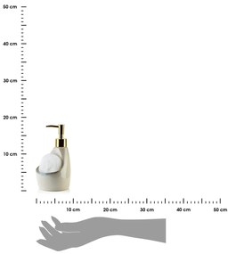 Dávkovač mýdla Armina, béžová/se zlatými prvky, 400 ml