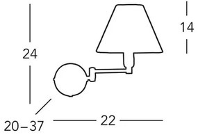 Kolarz 264.61.6 - Nástěnné svítidlo HILTON 1xE14/40W/230V