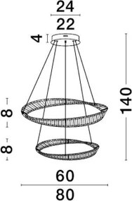 Závěsné LED svítidlo NOVA LUCE AURELIA 72W 3500K 9333063 stmívatelné Triac