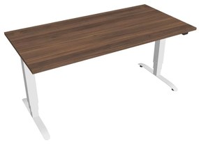Elektr. nastavitelný stůl 160x80 - HOBIS MOTION MS 3 1600 Dekor stolové desky: ořech, Barva kovové podnože: bílá