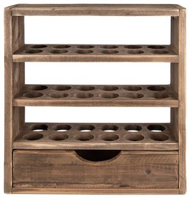 Hnědá antik dřevěná skříňka na vajíčka – 35x11x38 cm