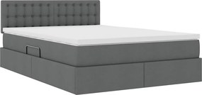 Postel s úložným prostorem a matrací Tmavě šedá 140 x 190 cm 3370633
