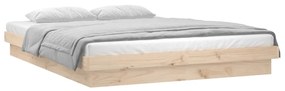 Rám postele s LED světlem 135 x 190 cm Double masivní dřevo - Default Title