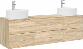 Sada koupelnových skříněk 3 ks Dub sonoma 62,5 x 44,5 x 50 cm 3405869