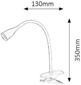 Rabalux 4196 - LED Stolní lampa s klipem JEFF 1xLED/4,5W/230V bílá