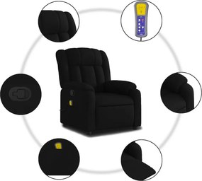 Masážní křeslo s polohovacím mechanismem, černé, látkové 3206254
