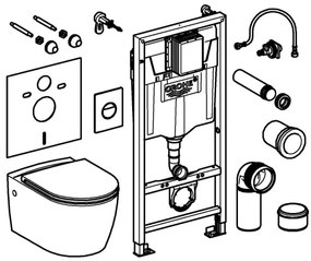 GROHE 103846SH00 - Sada 5 v 1 SOLIDO 1,13 m keramika/bílá