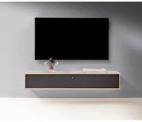 TV stolek v dekoru dubu v černo-přírodní barvě 133x22 cm Mistral – Hammel Furniture
