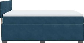 Box spring postel s matrací modrá 160 x 200 cm samet 3288658