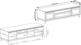 TERRA s | TV stolek TA-9 | 179 cm | šedá