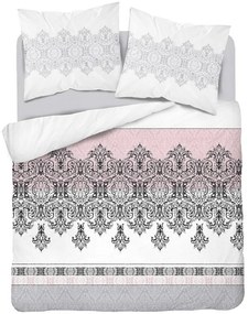 Detexpol Bavlněné povlečení 220x200 Glamour bílé růžové ornamenty orientální 3833 A Bavlna 88