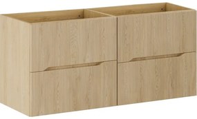 Koupelnová sestava Nordic River s deskou, umyvadly a skříňkami 120 cm dub cremona