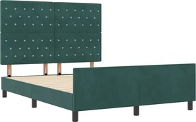 Postel s boxspringem s čelo Tmavě zelená 140 x 190 cm samet 3344876