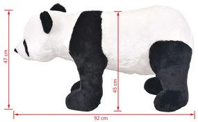 vidaXL Stojící plyšová hračka panda černá a bílá XXL