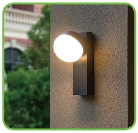 ACA Lighting Zahradní nástěnné LED svítidlo DEGO 10W/230V/3000K/580Lm/110°/IP54, tmavě šedé