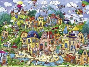HEYE Puzzle Veselé městečko / 1500 dílků / 80 x 60 cm