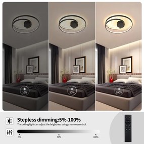 Brilagi- LED Stmívat. stropní svítidlo TWISTER LED/48W/230V pr. 50 cm černá +DO
