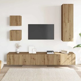 Sada 5 kusů nástěnné TV skříňka dub artisan kompozitní dřevo 3329000
