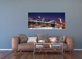 Vliesová fototapeta na zed' Brooklynský Most Večerem | 202 x 90 cm | DFTNH2714
