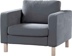 Potah na křeslo IKEA Karlstad, krátký barva šedá látka lesklé, sametová
