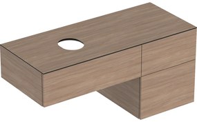 Geberit VariForm - Umyvadlová skříňka, 1200x510x550 mm, 3 zásuvky a zápachová uzávěrka, dub 501.187.00.1