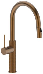 Sapho - Dřezová baterie, s výsuvnou sprškou, matná měď FR576PG