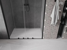 Mexen Velar L Duo, posuvné sprchové dveře do otvoru 140 cm, 8mm čiré sklo, černá matná, 871-140-003-02-70