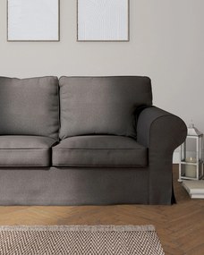 Potah na pohovku IKEA  Ektorp 3-místná, rozkládací STARÝ MODEL PIXBO barva šedá látka pletený vzor