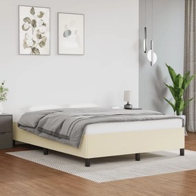 Rám postele krémová 140 x 190 cm umělá kůže - Default Title