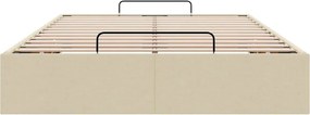 Osmanský rám postele bez matrací krémově 120x190 cm textil 3310866