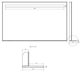 Sapho BRETO zrcadlo s LED osvětlením a policí 1000x608mm BT100