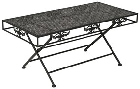 Skládací konferenční stolek vintage kovový černý 100x50x45 cm