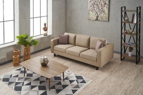 Hanah Home Sametová pohovka KALE krémová 222 cm 825BLC2726