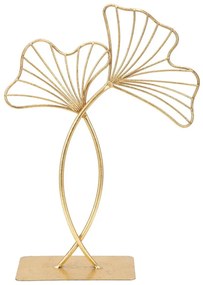 Dekorace ve zlaté barvě Mauro Ferretti Leaf Glam, výška 35 cm
