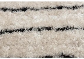 koberec FLUFFY 2371 kruhový shaggy pruhy krém / antracit velikost kruh 160 cm | krásné koberce cz