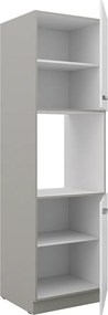 BIANCA sb | vysoká skříňka 60 DP-210 2F na vestavnou troubu | 60 cm | světle šedá/bílá lesk