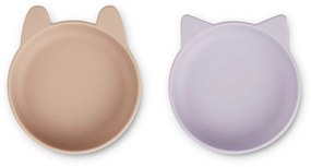 LIEWOOD Silikonová miska Vanessa Lavender Rose Levandulová (kočka), fialová barva, béžová barva