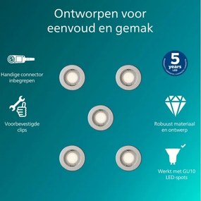 Philips - SADA 5x Podhledové svítidlo PERIDOT 1xGU10/7W/230V stříbrná