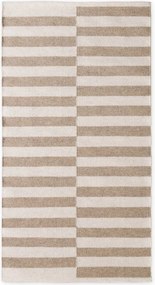 Bílý/světle hnědý oboustranný/ručně tkaný vlněný koberec 80x150 cm Vika – Hanse Home