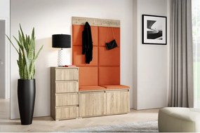 Eka Předsíňová stěna s čalouněnými panely Trinity 34 - Sonoma  /Okrová 2325
