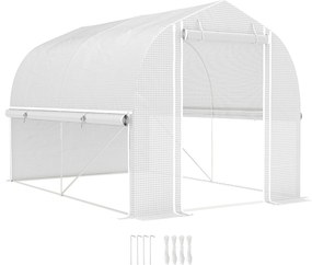 Zahradní skleník Outsunny 3 x 2 x 2 m - fóliový skleník se 4 okny a dveřmi | Aosom