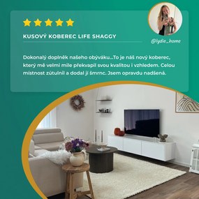 Ayyildiz, Kusový koberec Life Shaggy 1500 cream, 60x110, bílá, ložnice