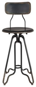 Černá kovová vysoká židle Dutchbone Ovid, výška 88 cm