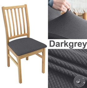 Žakárové vzorované potahy na sedátko jídelní židle (čtverečky) Barva: T1-dark grey (tm. šedá)