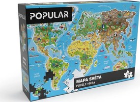 Puzzle Popular - Mapa světa, 160 ks – CZ [6953796]