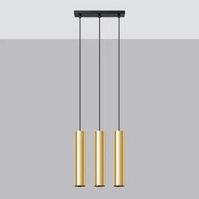 Závěsná lampa SOLLUX LAGOS 3 leštěné zlato GU10 3x10W bez žárovky SL.1201