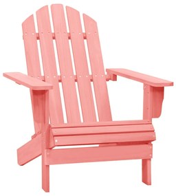 Zahradní židle Adirondack masivní jedlové dřevo růžová 315877